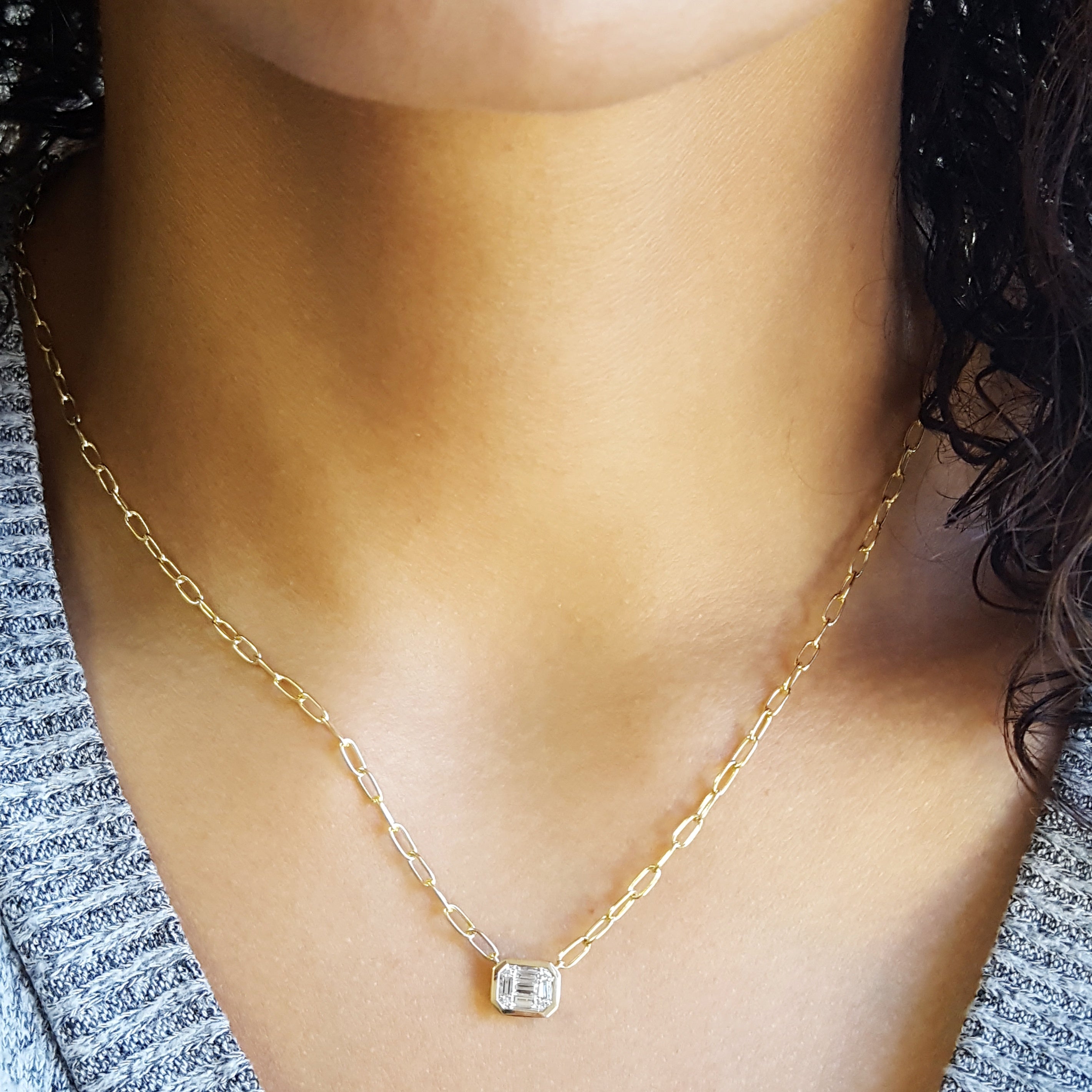 Diamond illusion and Paperclip Necklace
