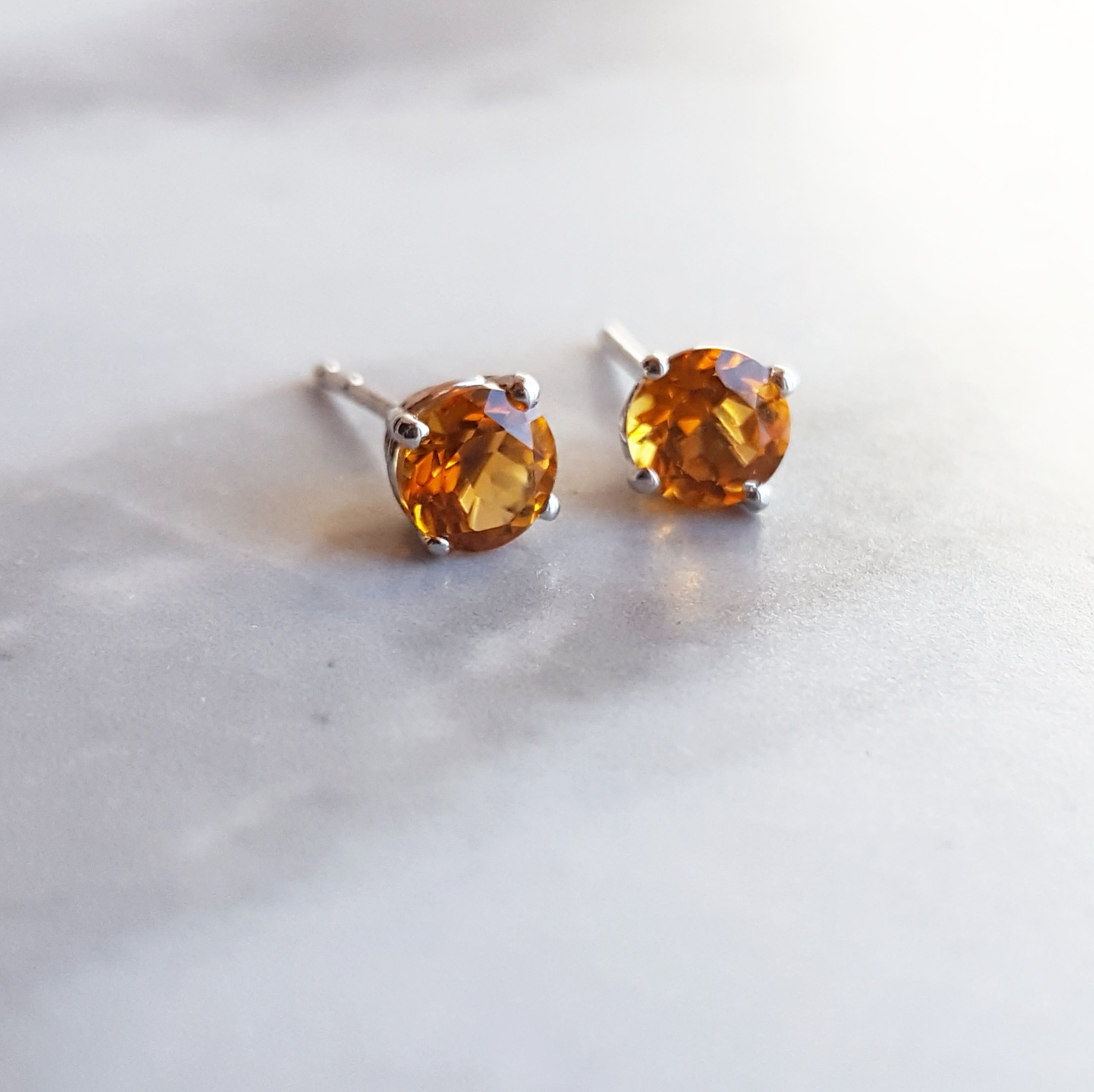 Citrine Birthstone Studs