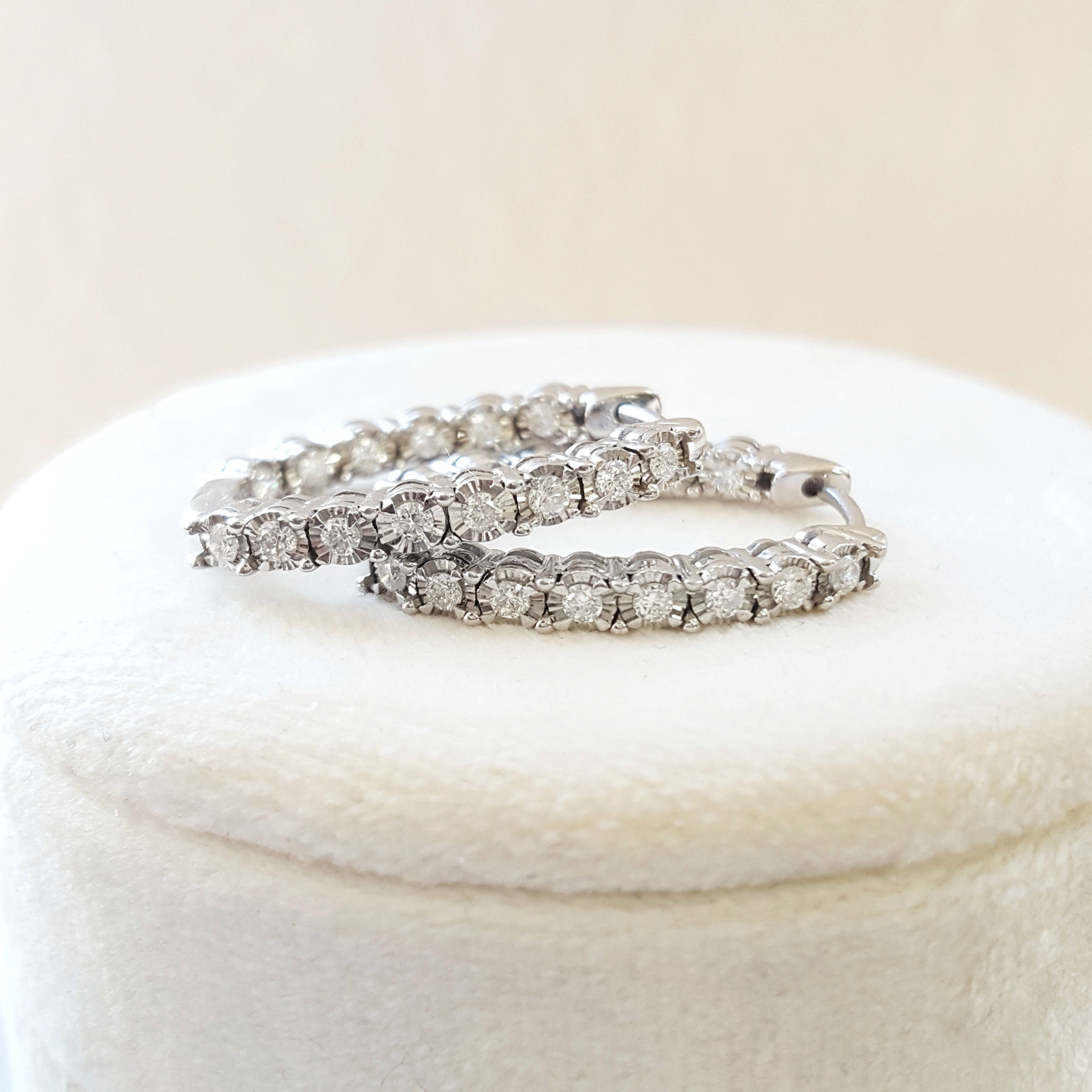 3/4 Carat True Reflection Inside-Outside Diamond Hoops – Sami Fine Jewelry