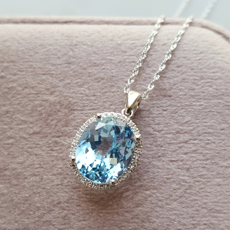 Sami Fine Jewelry Classically Pronged Blue Topaz Pendant