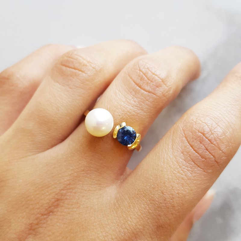Sapphire pearl ring store
